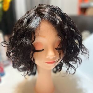 unbranded | Hair | Curly Black Wig For Women Hunan Hair Blend Brown ...